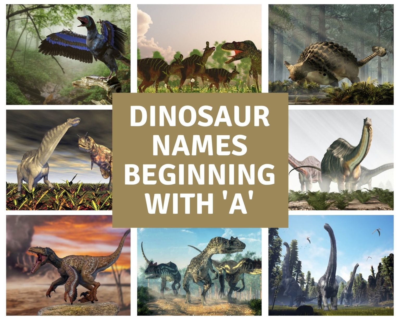 All Dinosaur Names: Dinosaur A To Z List - Dinosaur Facts For Kids